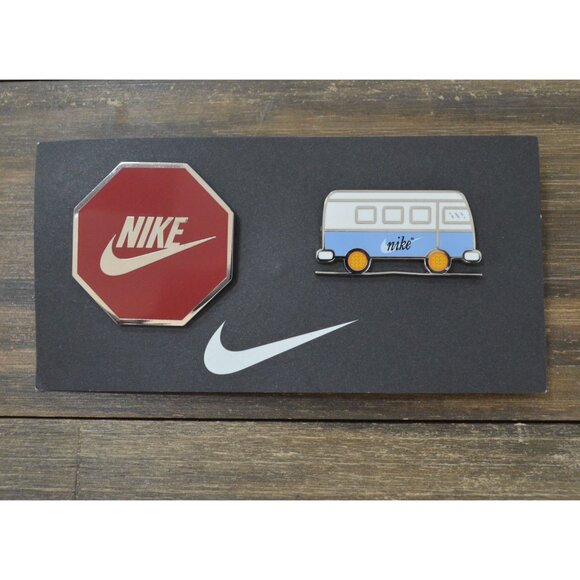 Nike | Accents | Nike Brooch Pin Lot Of 2 Van Stop Sign Silver Tone ...